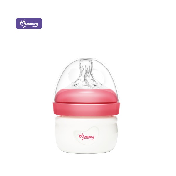 واير | زجاجة رضاعة ذات رقبة واسعة مع حلمة مضادة للمغص 2 أونصة/60 مل , أحمر من Momeasy