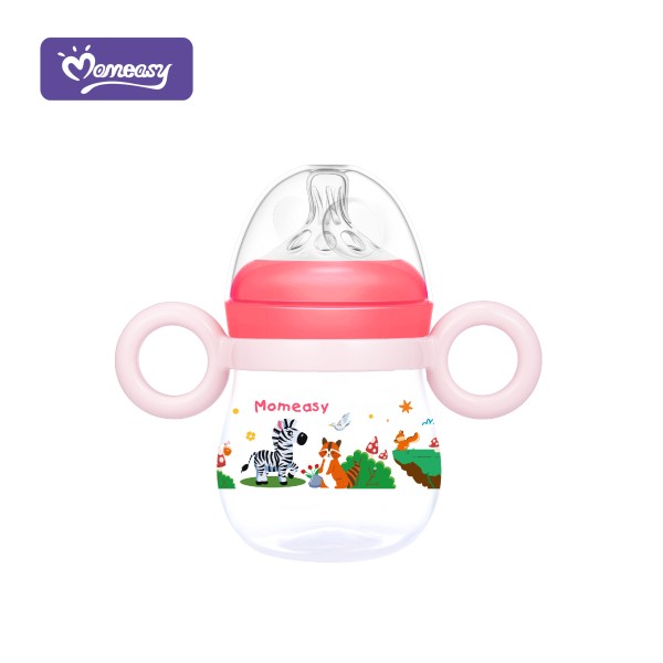 واير | زجاجة رضاعة ذات رقبة واسعة مع حلمة مضادة للمغص 7 أونصة/210 مل,أحمر من Momeasy