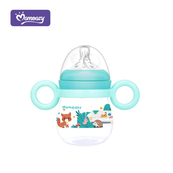 wiregcc | زجاجة رضاعة ذات رقبة واسعة مع حلمة مضادة للمغص 7 أونصة/210 مل,أخضر من Momeasy